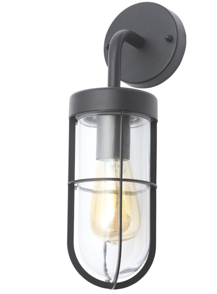 Zink Woking Outdoor Wall Light Fitting Black - Screwfix