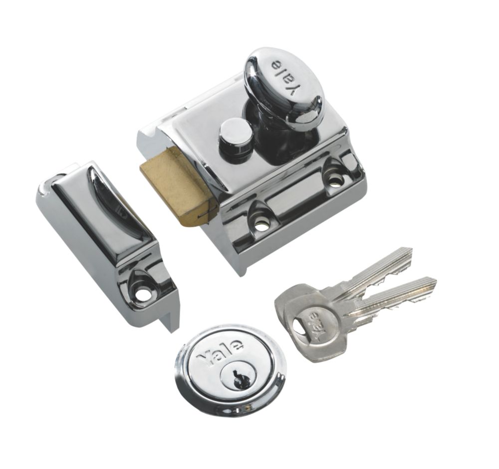 Yale 706 Traditional Night Latch Polished Chrome-Plated 40mm Backset ...