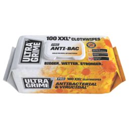 Ultragrime Pro Antibac XXL+ Cleaning Wipes 100 Pack - Screwfix