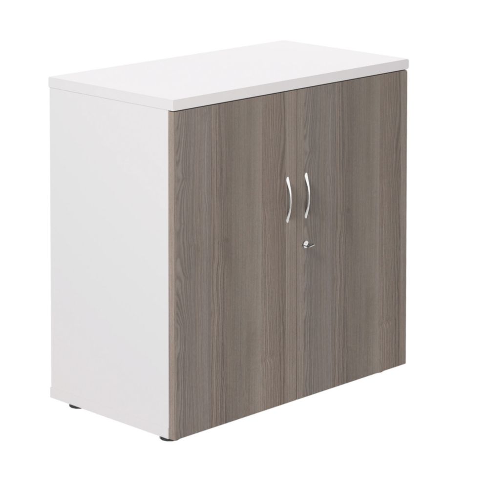 TC Group 1-Shelf Cupboard White/Grey Oak 800mm x 800mm - Screwfix