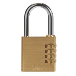 Smith & Locke Combination Padlock Brass 50mm - Screwfix