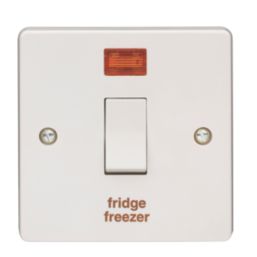 Crabtree Capital 20A 1-Gang DP Fridge Freezer Switch White with Neon ...