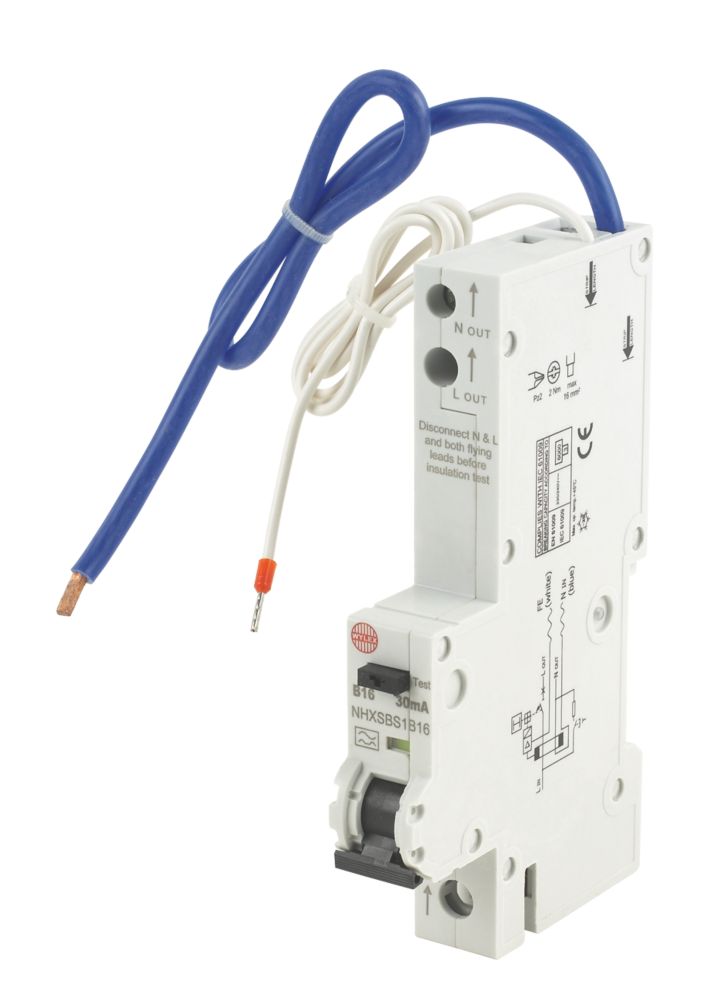 Wylex 16A 30mA Type A SP B Curve RCBO - Screwfix