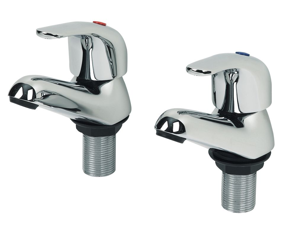 Swirl Conventional Chrome 86mm Deck Mounted Lever 2 Tap Holes Bath ...