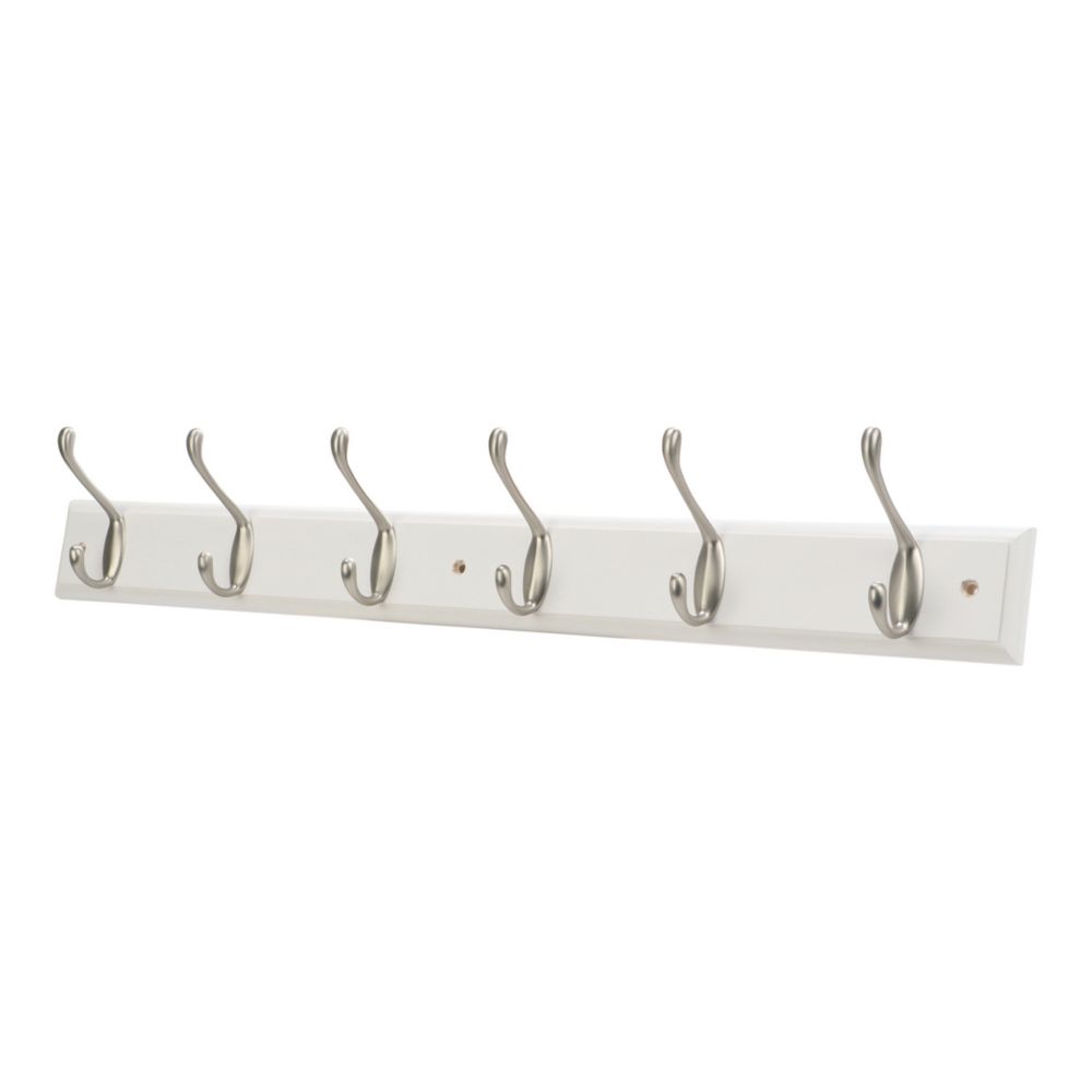 Essentials 6-Hook Rail White 685mm x 105mm - Screwfix