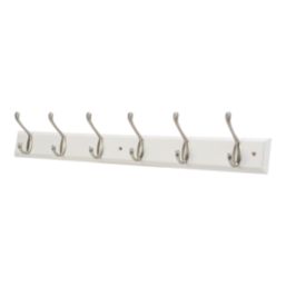 Essentials 6-Hook Rail White 685mm x 105mm - Screwfix
