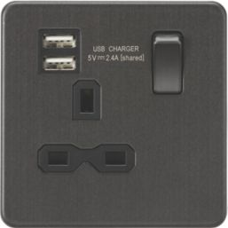 Knightsbridge 13A 1-Gang SP Switched Socket + 2.4A 12W 2-Outlet Type A ...