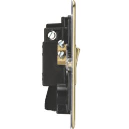 Knightsbridge 13A Switched Fused Spur Brushed Brass - Screwfix