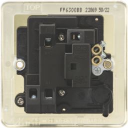 Knightsbridge 13A Switched Fused Spur Brushed Brass - Screwfix