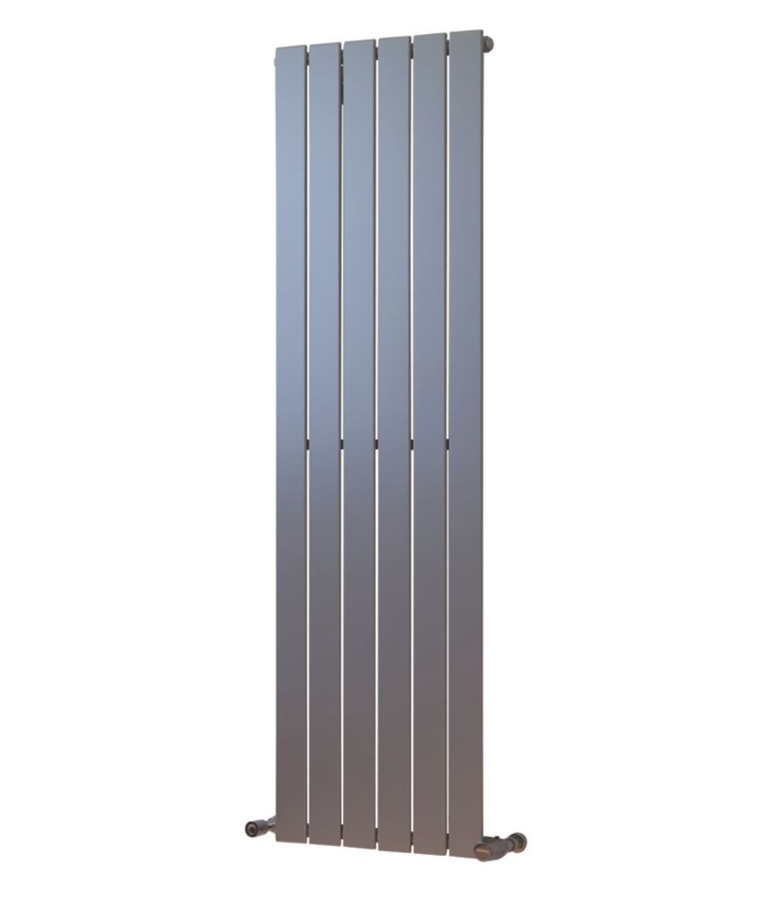 Ximax 1500mm x 445mm 2461BTU Silver Vertical Designer Radiator - Screwfix