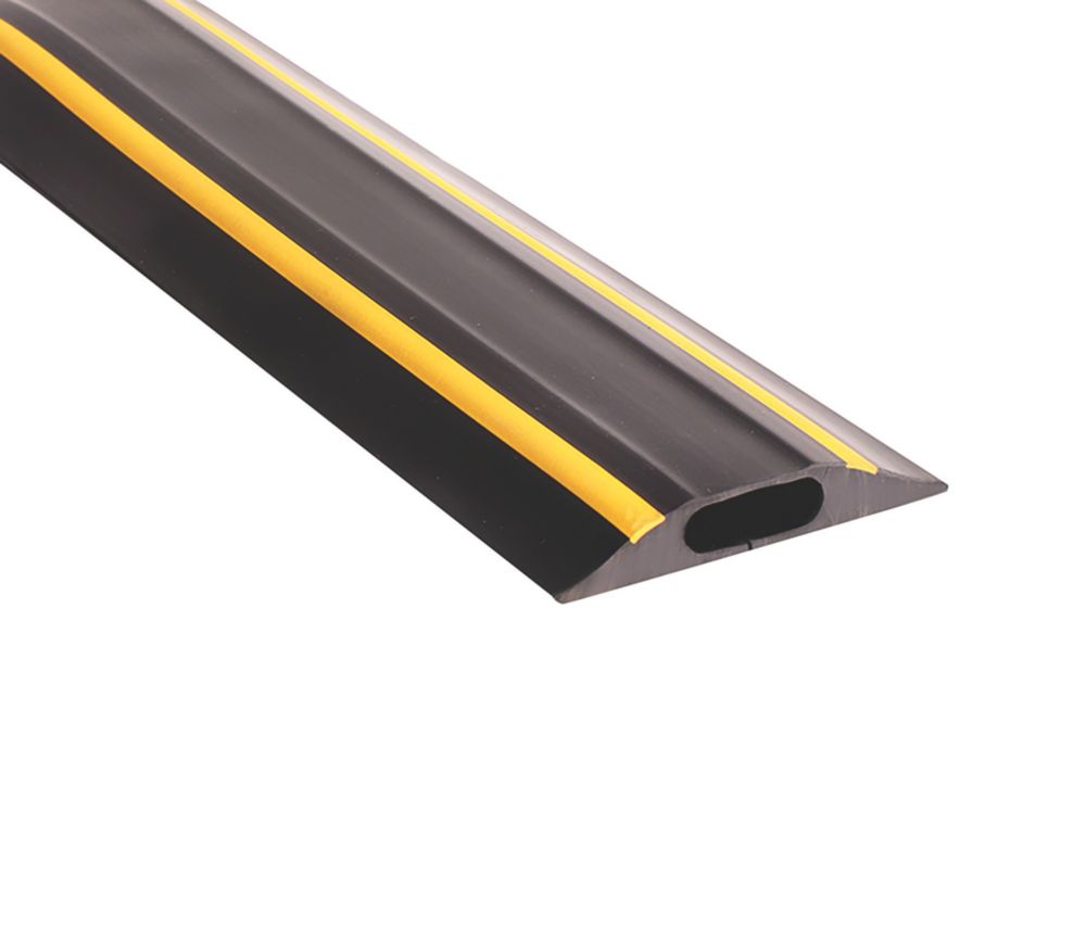 COBA CablePro GP2 Medium Duty Cable Cover 9m Black/Yellow - Screwfix