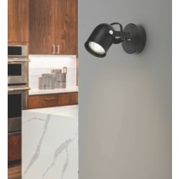 Knightsbridge Round 1-Light Single GU10 Wall & Ceiling Spotlight Matt ...