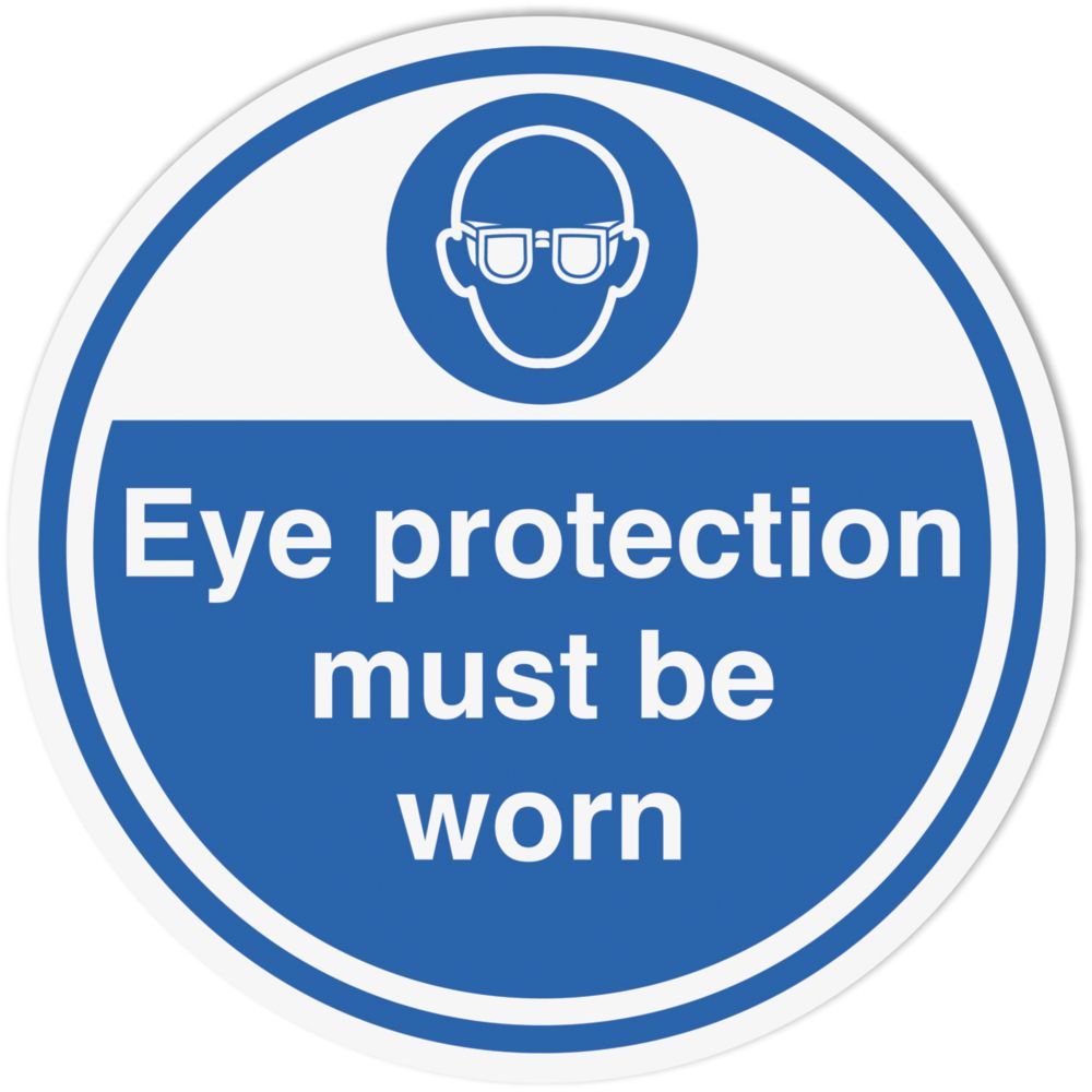 Essentials Eye Protection Must Be Worn Floor Sign 450mm x 450mm - Screwfix