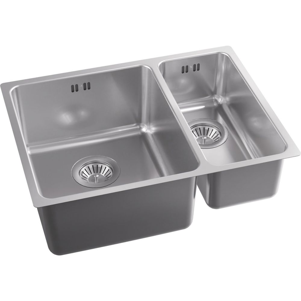 Abode Matrix R25 1.5 Bowl LH Brushed Stainless Steel Sink 580mm x 440mm ...