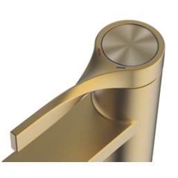 Swirl Ayre Brushed Brass 165mm Standard Lever Mono Basin Mixer Tap With ...