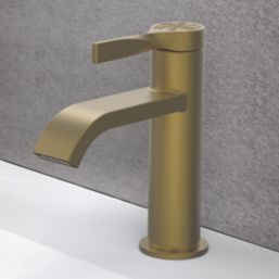 Swirl Ayre Brushed Brass 165mm Standard Lever Mono Basin Mixer Tap With ...