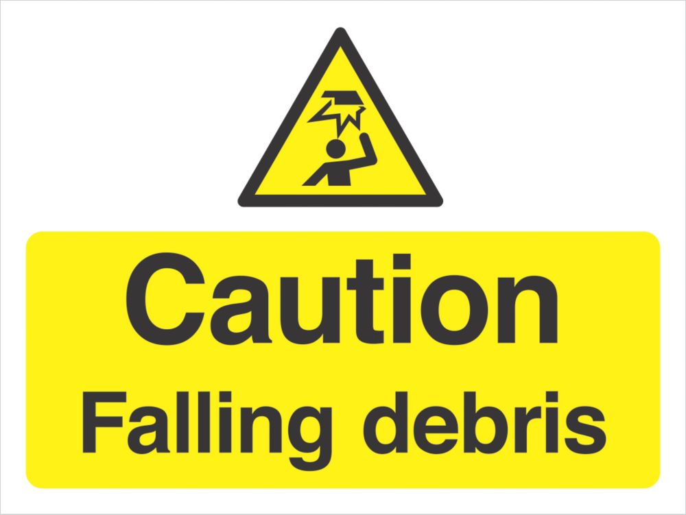 "Caution Falling Debris" Sign 300 x 400mm | Safety Signs | Screwfix.com