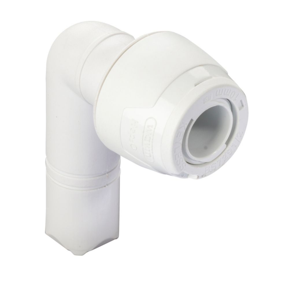 Hep2O Plastic Push-Fit Equal 90° Keyless Stem Elbow 10mm - Screwfix