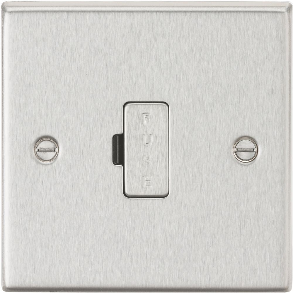 Knightsbridge 13A Unswitched Fused Spur Brushed Chrome - Screwfix