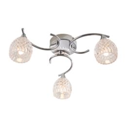 Quay Design Isabella LED 3-Light Flush Ceiling Light Chrome 7.5W 200lm ...