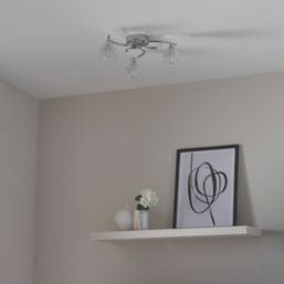 Quay Design Isabella LED 3-Light Flush Ceiling Light Chrome 7.5W 200lm ...