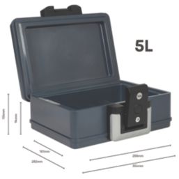Yale 4Ltr Water-Resistant Fire Chest Small 354mm x 255mm x 145mm - Screwfix