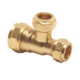 Pegler PX50D Brass Compression Reducing Tee 22mm x 15mm x 15mm - Screwfix