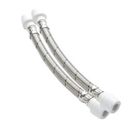 Hep2O Push-Fit Keyless Flexi Tap Connector 15mm x 15mm x 300mm 2 Pack ...