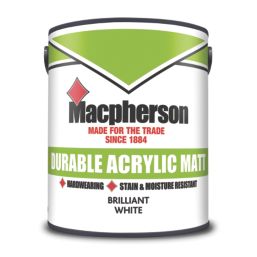 Macpherson 5Ltr Brilliant White Matt Emulsion Wall & Ceiling Paint ...