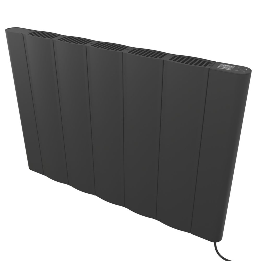 Azur Stratos 1000W Electric Radiator 500mm x 725mm Black 3412BTU - Screwfix