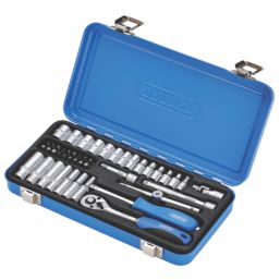 Draper Mixed Drive Metric Socket Set in Metal Case 45 Pieces - Screwfix