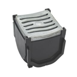 FloPlast FloDrain Quad Connector Drain Cover & Grate Silver 120mm ...