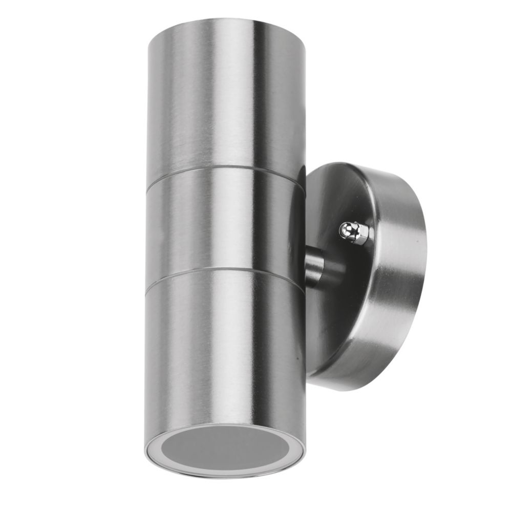 4lite Marinus Sleek Outdoor Up/Down Wall Light Stainless Steel - Screwfix