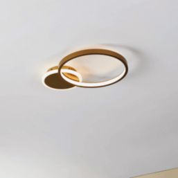 Eglo Gafares LED Ceiling Light Gold/White 15W 2100lm - Screwfix