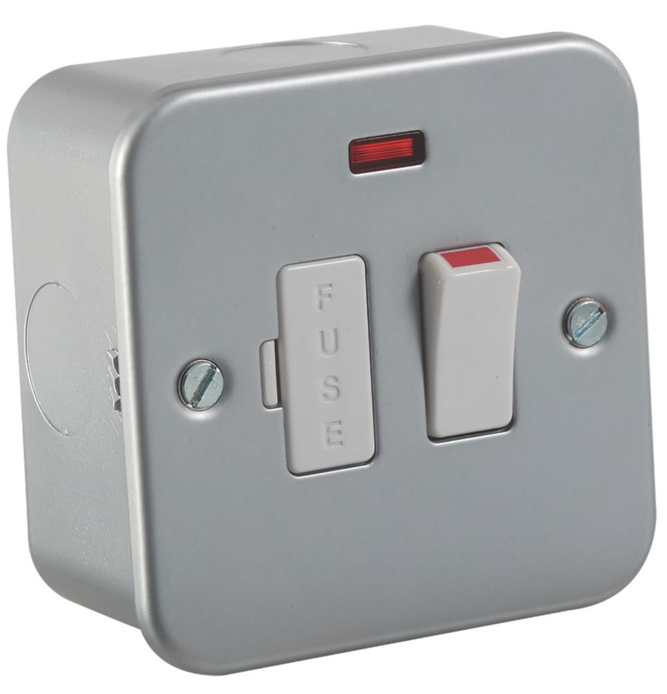 Knightsbridge 13A Switched Metal Clad Fused Spur with LED with White ...