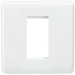 Knightsbridge Curved Edge 1-Module Modular Faceplate White - Screwfix