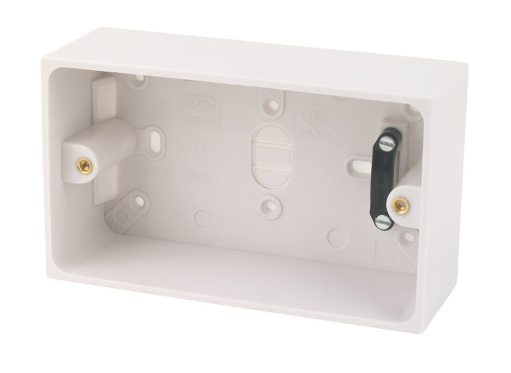 Essentials 2-Gang Surface Pattress Back Box 47mm - Screwfix