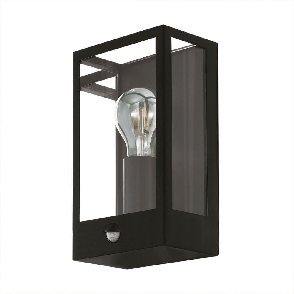 Eglo Alamonte Outdoor Wall Light With PIR Sensor Black - Screwfix