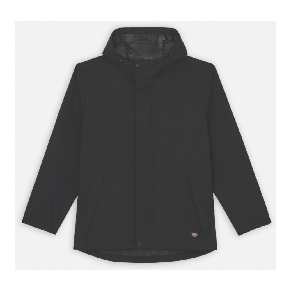 Dickies Waterproof Rain Jacket Black Large 39" Chest - Screwfix