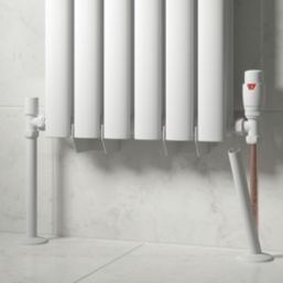 ETAL Enzo Radiator Pipe Covers and Collars Set White 16mm x 200mm 4 ...