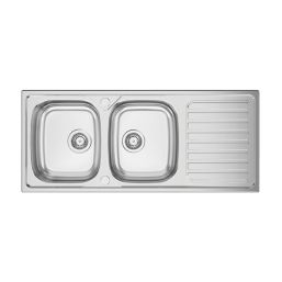 Clearwater Okio 2 Bowl Stainless Steel Kitchen Sink 1160mm x 500mm ...