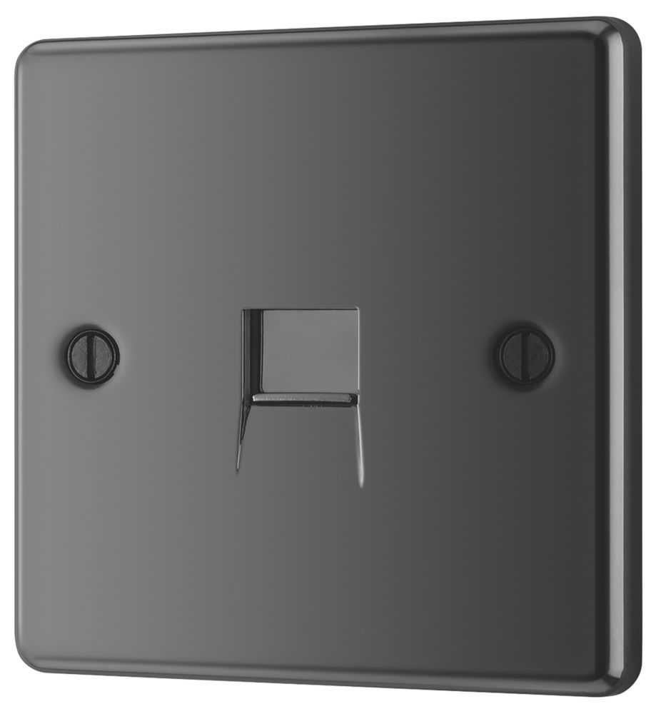LAP 1-Gang Slave Telephone Socket Black Nickel - Screwfix