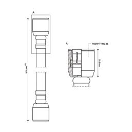 Flomasta Push-Fit Straight Flexible Hose 22mm x 22mm x 500mm - Screwfix