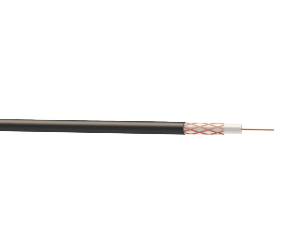 Time RG59 Black 1-Core Round Coaxial Cable 25m Drum - Screwfix