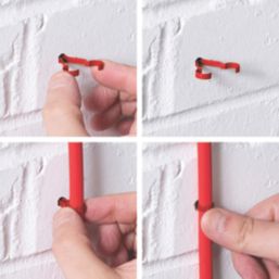 D-Line Red Round Safe-D Stag Cable Clips 6-8mm² 100 Pack - Screwfix