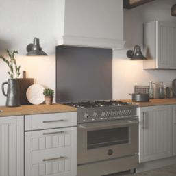 Country Living Storm Grey Kitchen Splashback 900mm x 750mm x 6mm - Screwfix