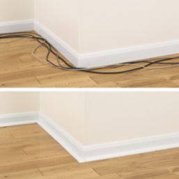 D-Line PVC White Quarter Round Trunking 22mm x 22mm x 2m 16 Pack - Screwfix