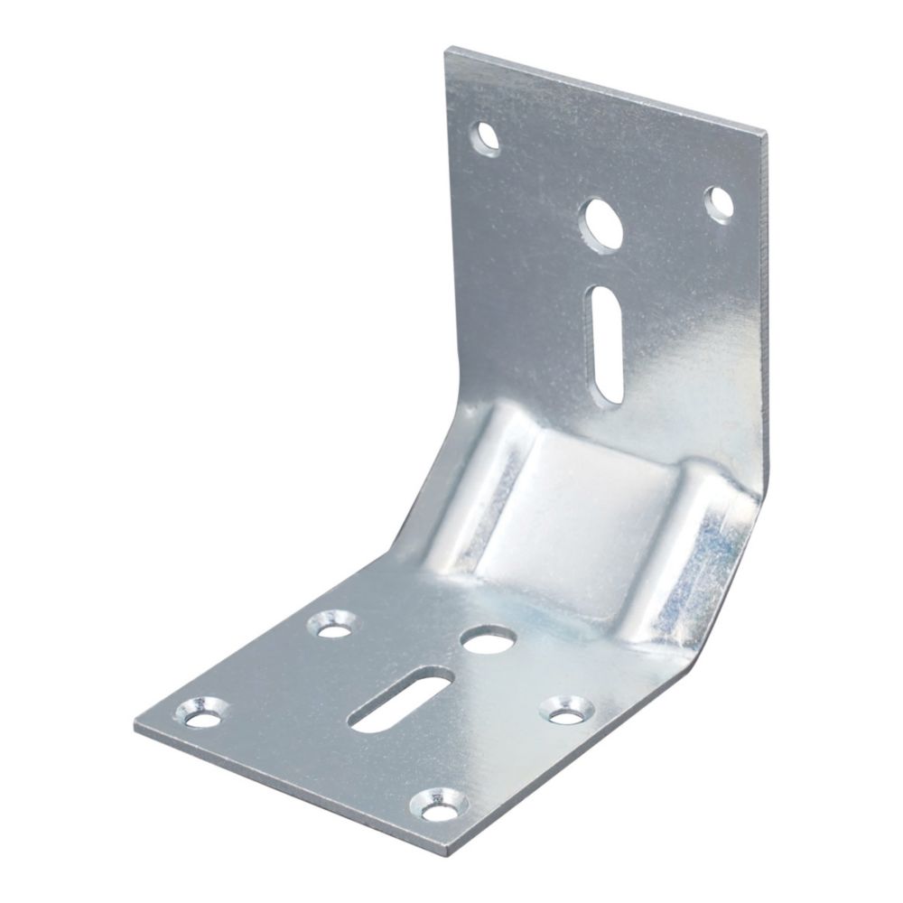Essentials Angle Bracket Silver 100mm x 100mm x 55mm - Screwfix