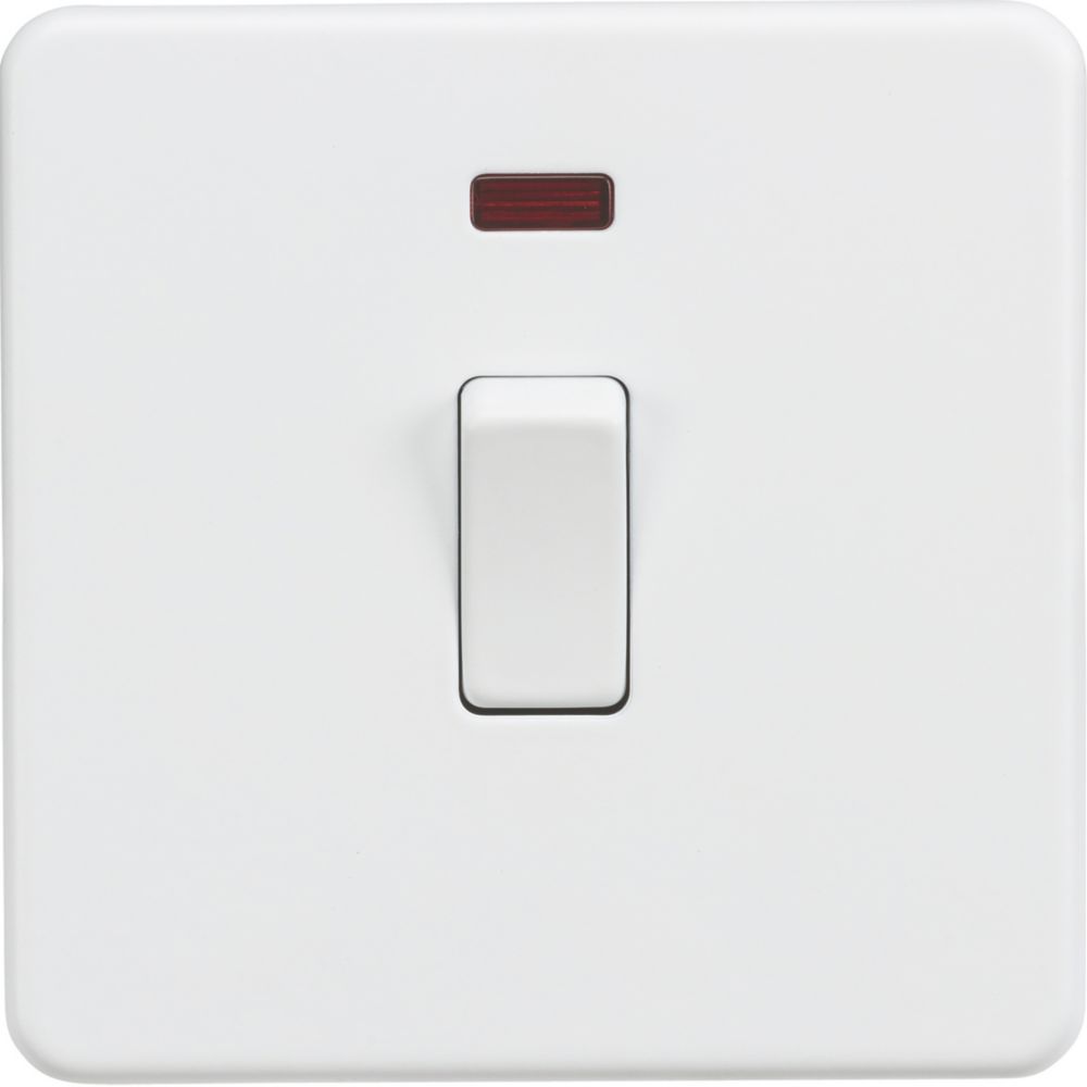 Knightsbridge 20A 1 Gang DP Control Switch Matt White With LED Screwfix