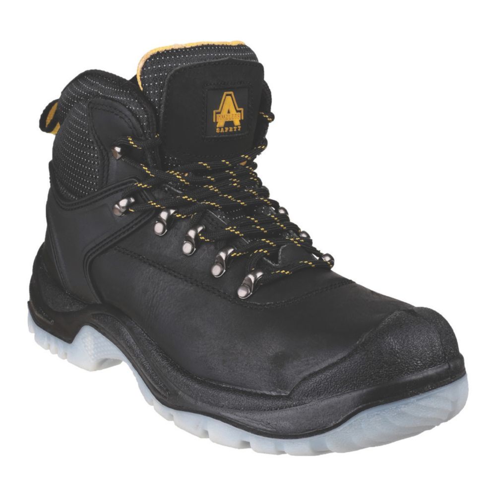 Amblers FS199 Size 8 Black Water-Resistant Steel Toe Cap Safety Boots ...